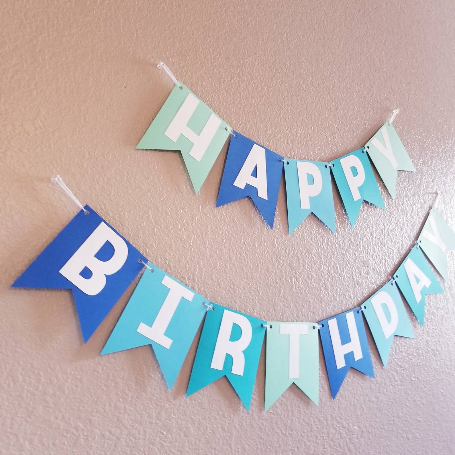 Happy Birthday Banner * Blue Banner * Blue Ombre Banner * Summer Banner ...