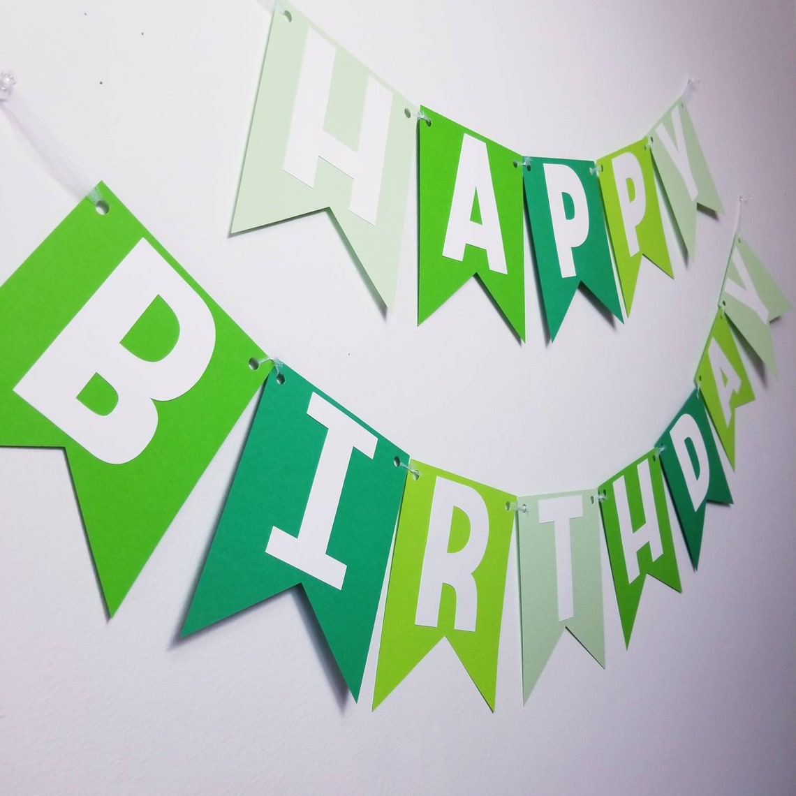 Happy Birthday Banner * Green Banner * Green Ombre Banner * Summer ...