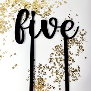 FIVE Cake Topper - First Birthday Cake Topper - FIVE Smash Cake Topper ...