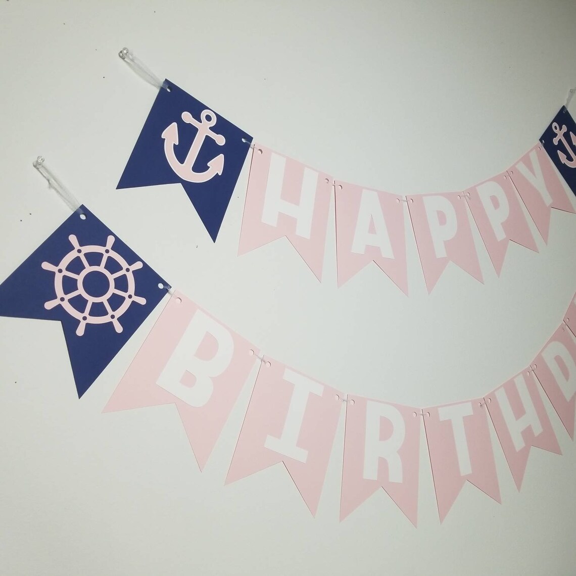 Nautical Happy Birthday Banner Birthday Banner Nautical Banner - Etsy