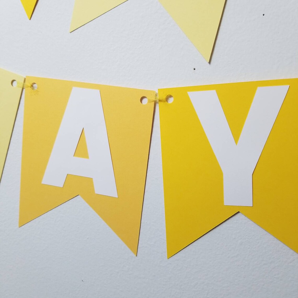 Happy Birthday Banner Yellow Banner Yellow Ombre Banner Summer Banner ...