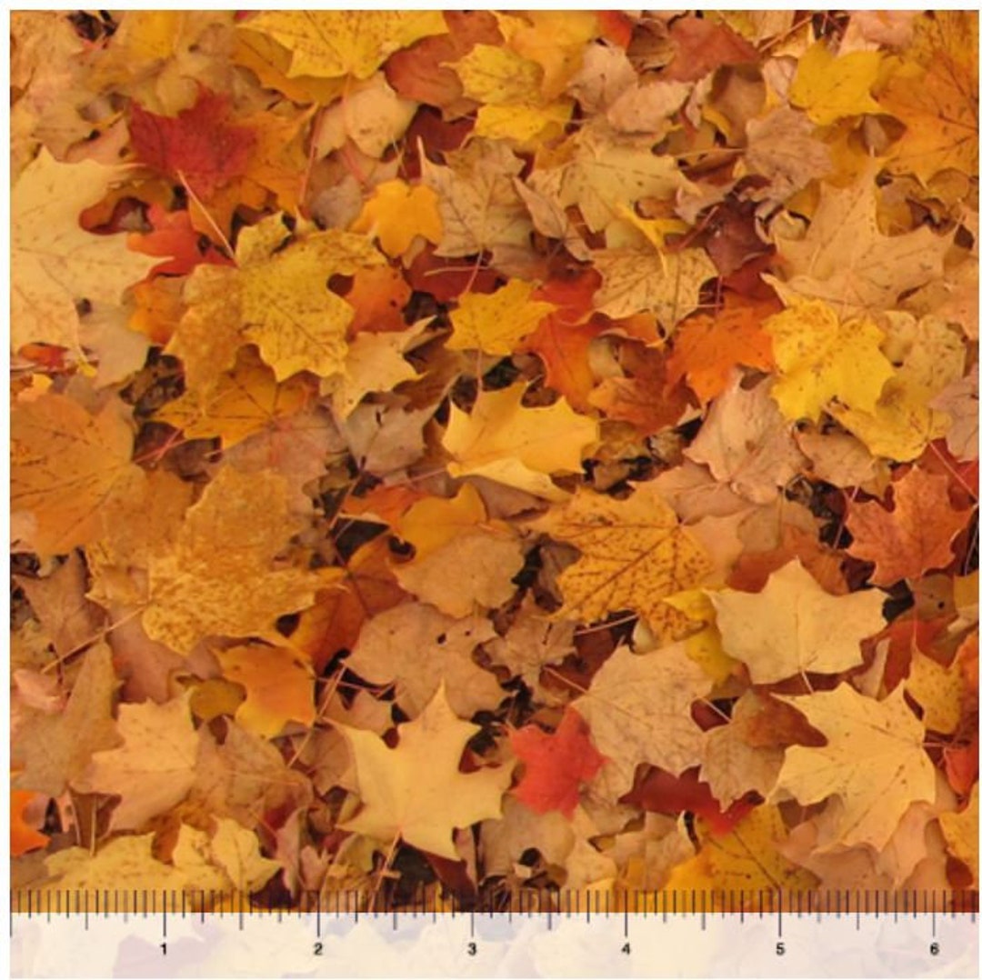 Plant Fabric by Half Yard, Fall Leaves Cotton, Leaf Quilting Cotton ...