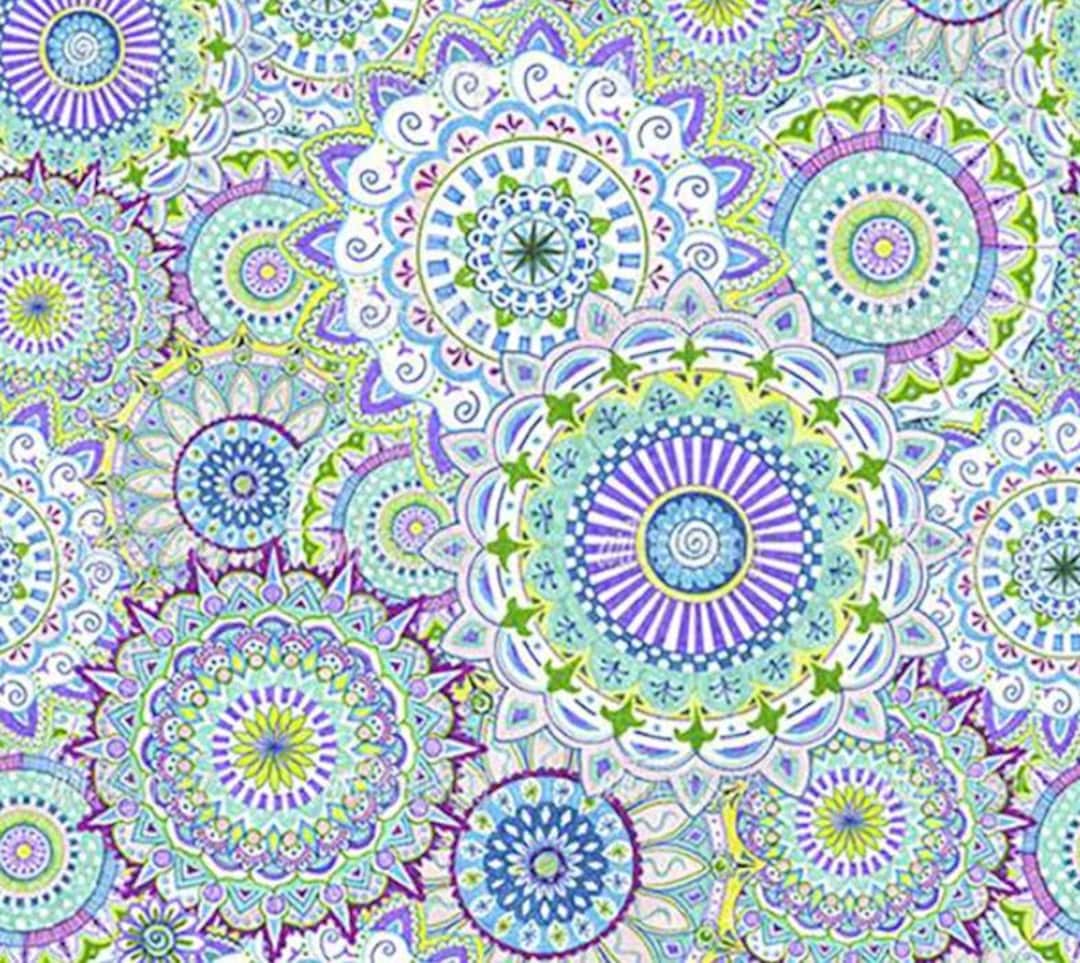 Spiritual Fabric by Half Yard, Mandala Print Fabric, Meditation Printed ...