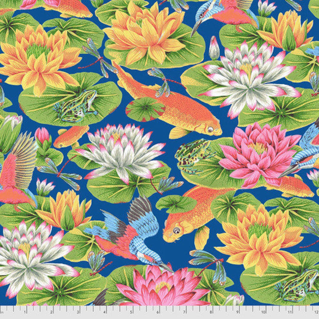 Fish Fabric by Half Yard, Koi Quilting Cotton, Nature Quilting Fabric ...