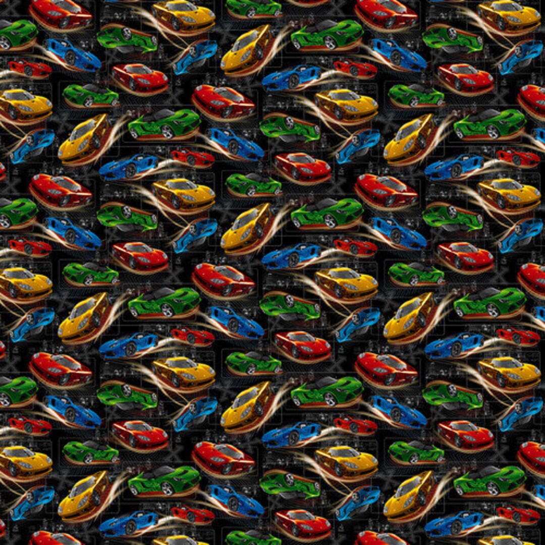 Race Cars Fabric by Half Yard, Cars Fabric, Printed Quilting Cotton ...