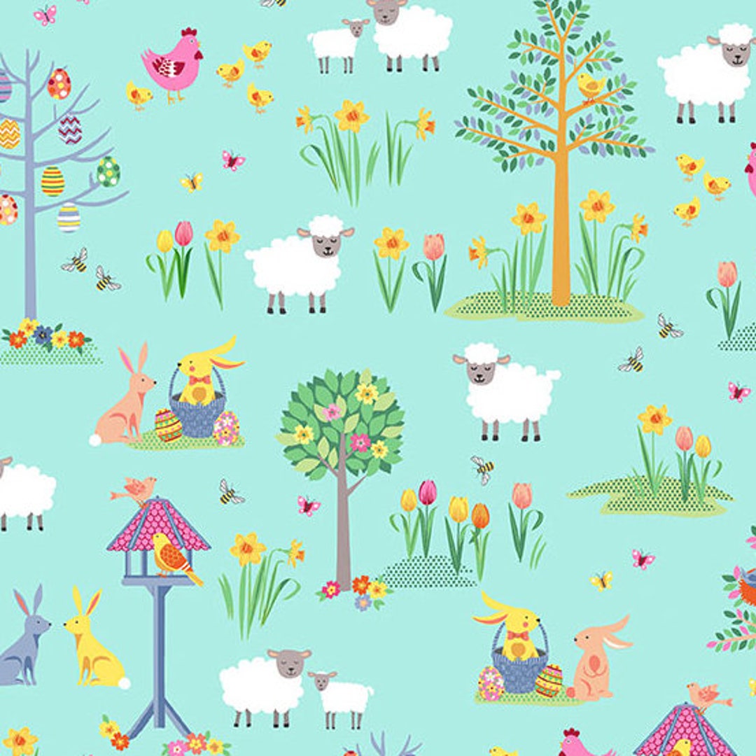 Spring Fabric by Half Yard, Garden Printed Quilting Cotton, Animal ...