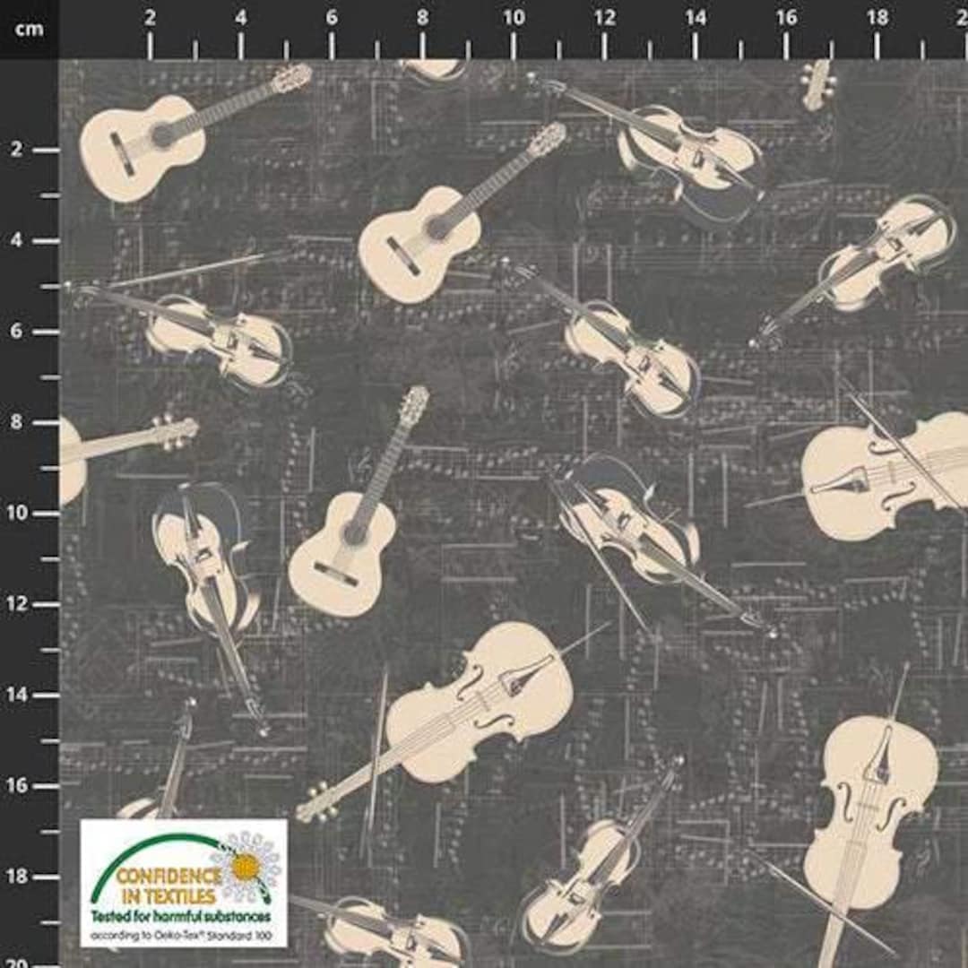 Music Instruments Fabric by Half Yard, Music Cotton, Music Quilting ...