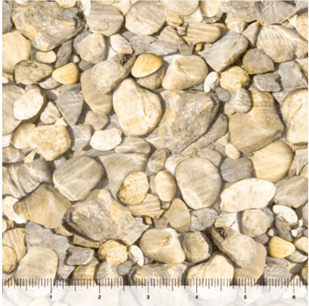 Rock Fabric by Half Yard, Stones Print Fabric, Printed Quilting Cotton ...