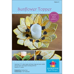 Sunflower Topper Table Top Quilt Pattern, Table Centrepiece Quilt ...