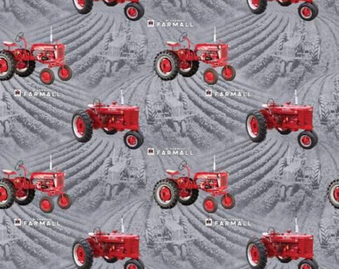 Tractor Fabric Tractors on Brown Farm Life Patchwork Browns Coordinate ...