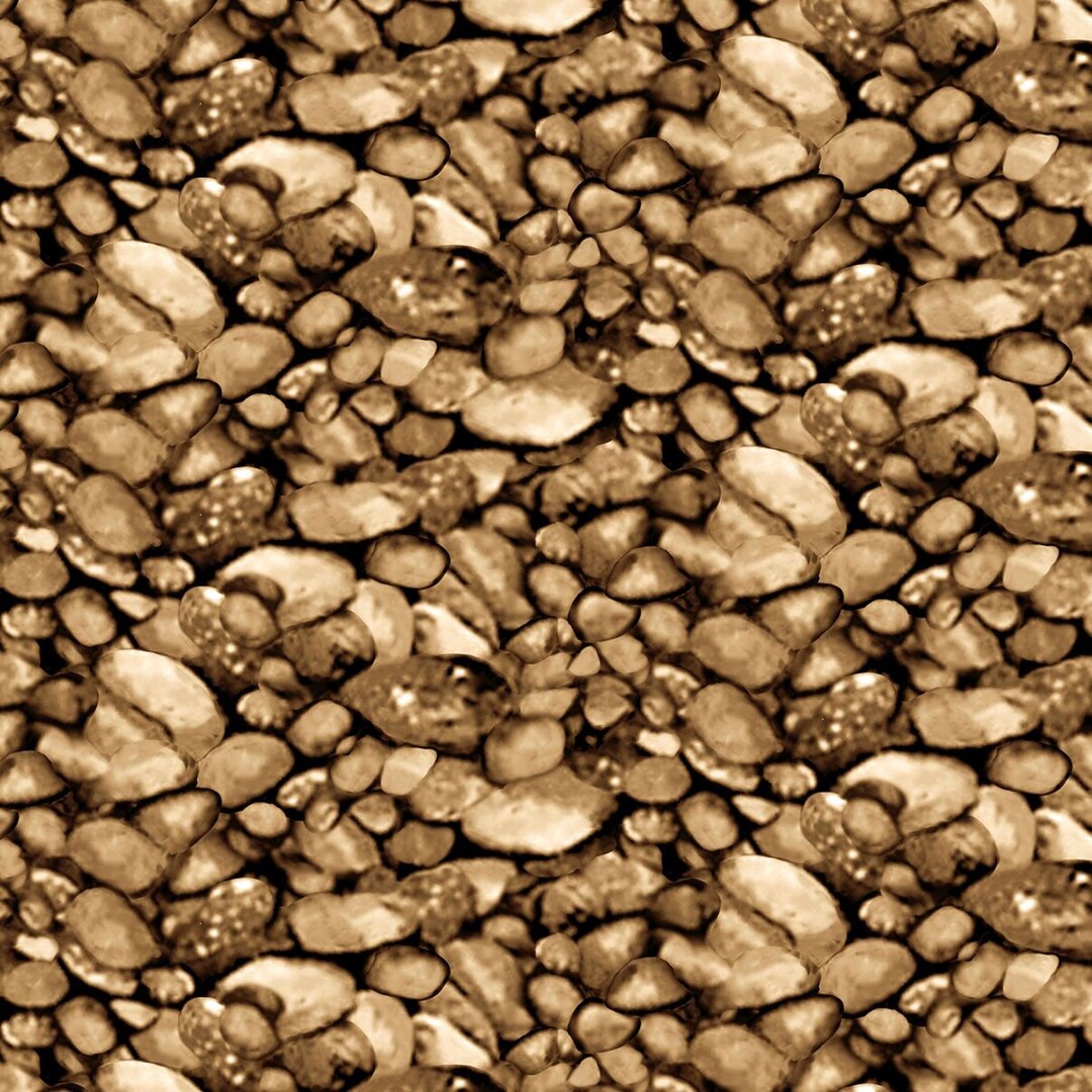 Rock Fabric by Half Yard, Stones Print Fabric, Printed Quilting Cotton ...