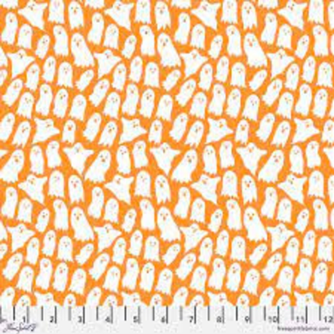 Ghost Fabric by Half Yard, Ghost Printed Quilting Cotton, Orange ...