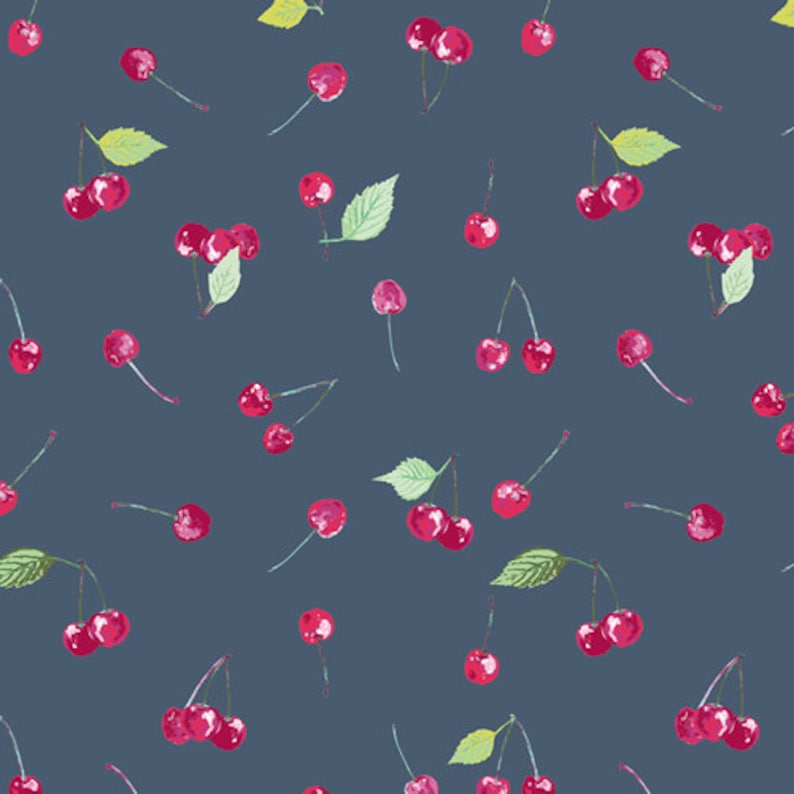 Cherry Fabric by Half Yard, Cherry Print Fabric, Cherry Quilting Cotton ...