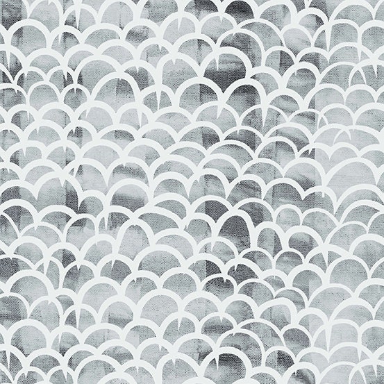 Fish Scales Fabric by Half Yard, Grey Paint Cotton, Grey Blender ...