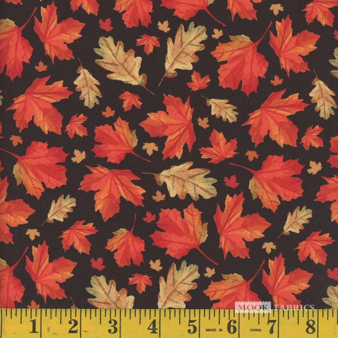 Autumn Leaves Fabric by Half Yard, Fall Leaves Cotton, Leaf Quilting Cotton, Nature Quilting ...