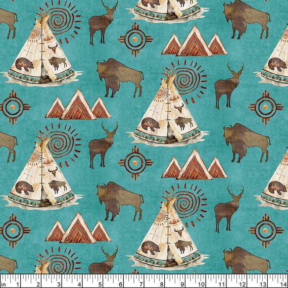 Animal Fabric by Half Yard Native Printed Quilting Cotton - Etsy