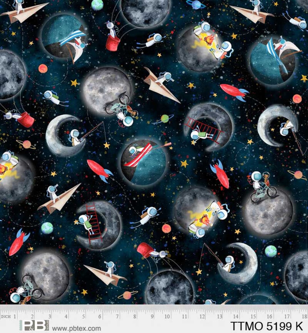 Space Fabric by Half Yard, Planet Fabric, Astronaut Printed Quilting ...