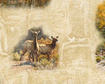 Moose Fabric Multi Moose // Wild Lake by Littlearrowdesign - Etsy