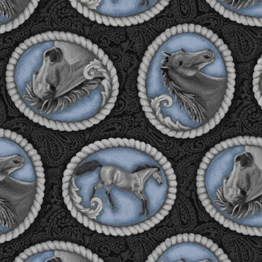 Horse Fabric by Half Yard, Horse Print Fabric, Printed Quilting Cotton ...
