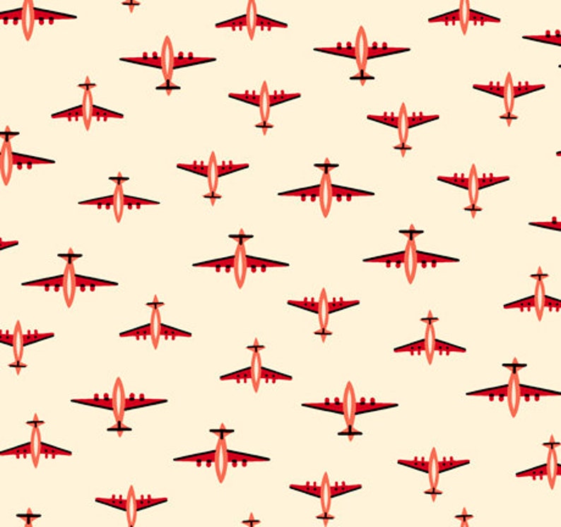 Airplane Fabric by Half Yard, Small Airplane Print Fabric, Oldie ...