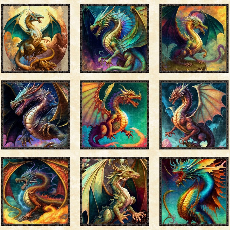 Dragon Quilt Panel - Etsy