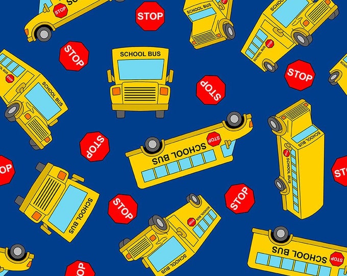 School Bus Fabric by Half Yard, Children Cotton, Learning Quilting ...