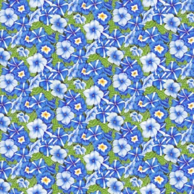 Blue Floral Fabric - Etsy