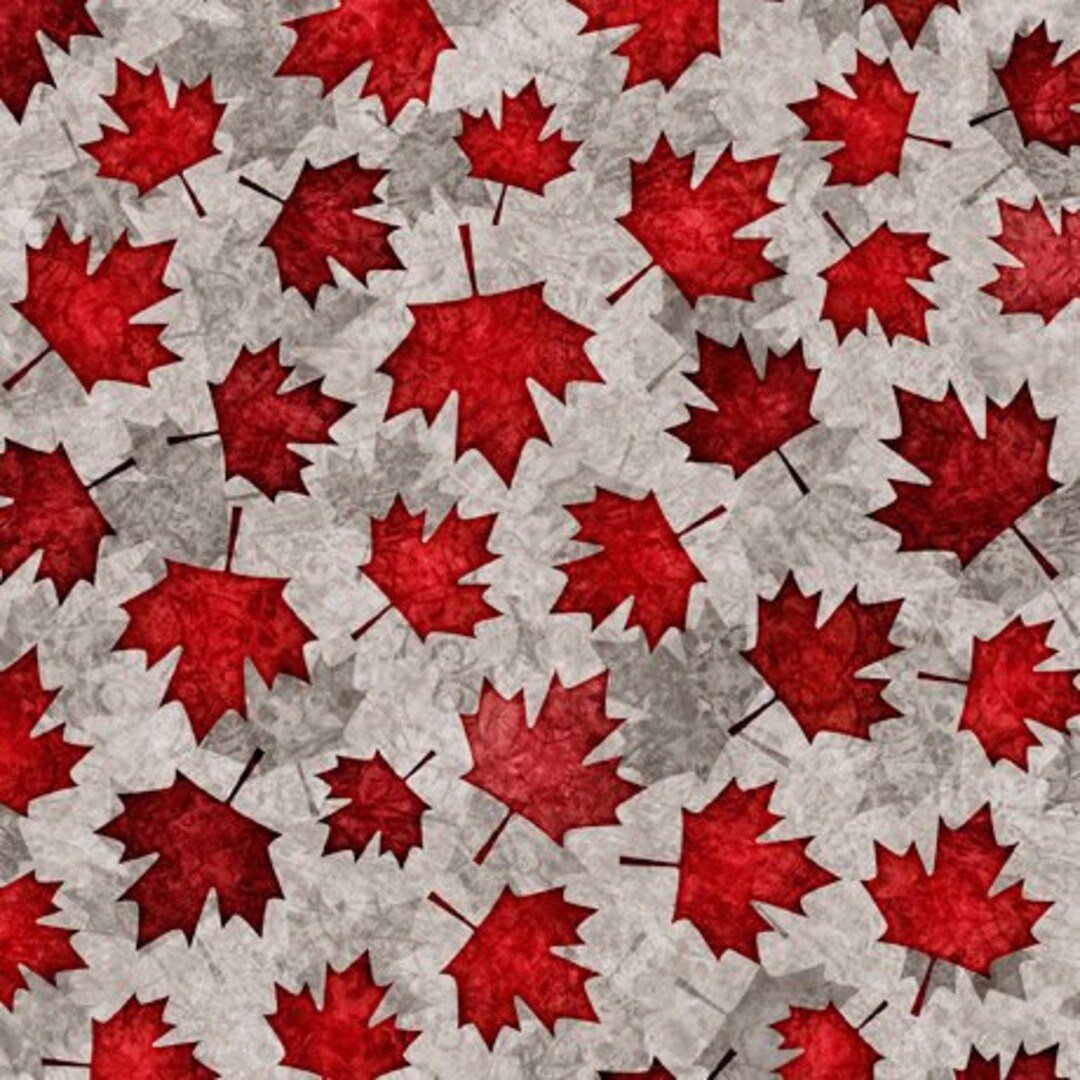 Canadian Maple Leaf Fabric by Half Yard, the Great White North Cotton ...