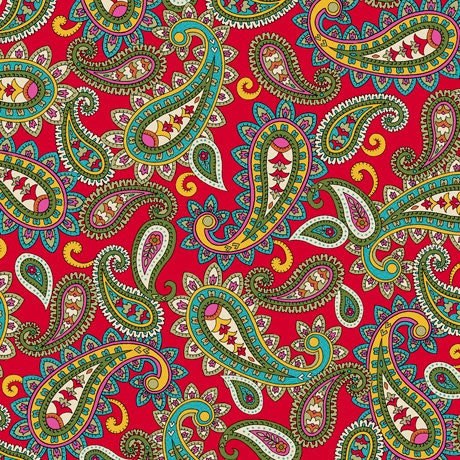 Red Paisley Fabric by Half Yard Paisley Cotton Red Quilting - Etsy Canada