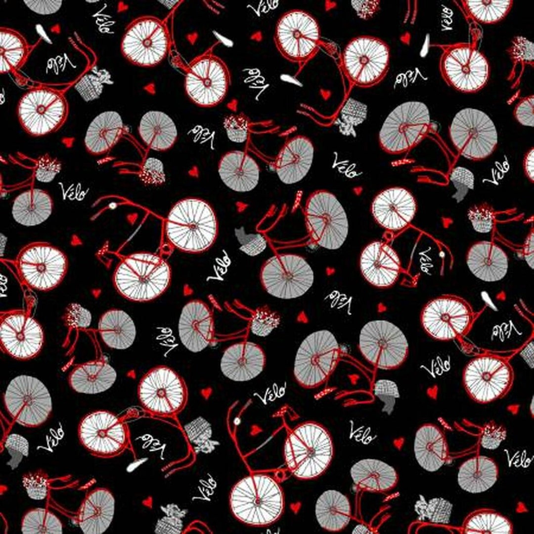 Bicycle Fabric by Half Yard, Colourful Fabric, Printed Quilting Cotton ...