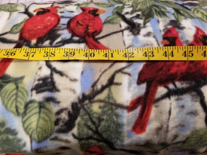 Cardinal fleece fabric by half yard polar fleece red bird | Etsy