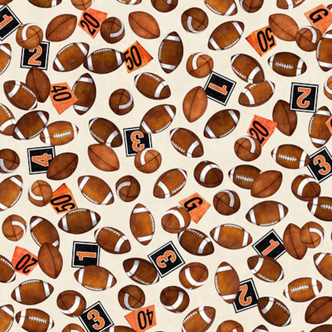 Football Fabric by Half Yard, Footballs Fabric, Sports Quilting Cotton ...