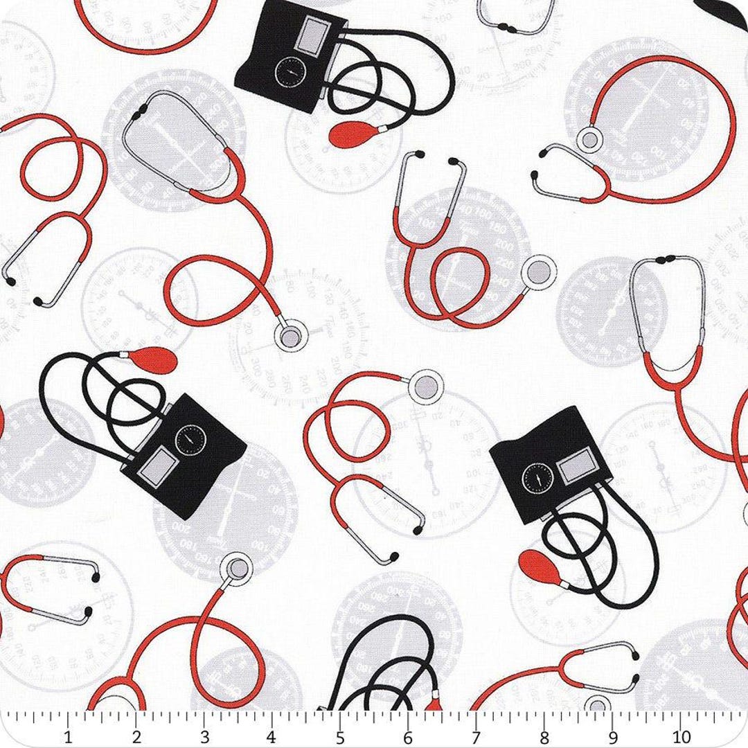 Medical Fabric by Half Yard, Nurse Fabric, Printed Quilting Cotton ...