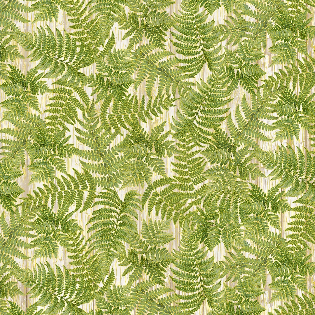 Fern Leaves Fabric by Half Yard, Green Fern Cotton, Fern Quilting ...