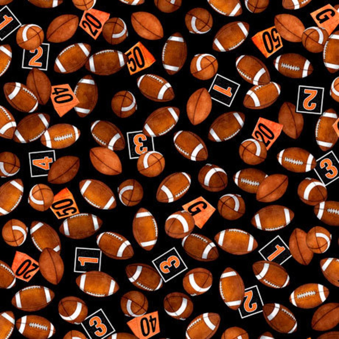 Football Fabric by Half Yard, Footballs Fabric, Sports Quilting Cotton ...