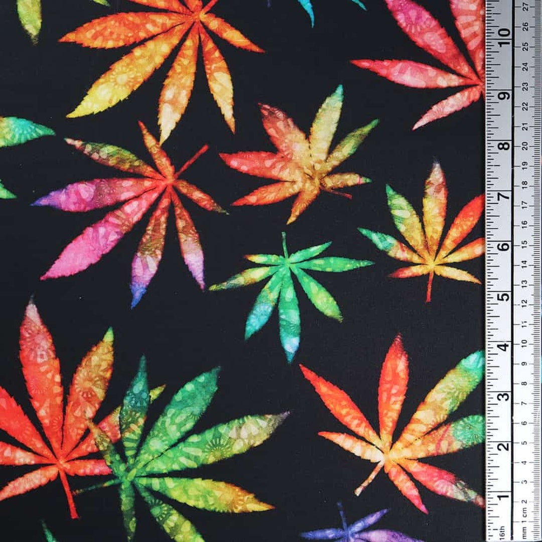Cannabis Fabric by Half Yard, Pot Leaf Fabric, Printed Quilting Cotton ...