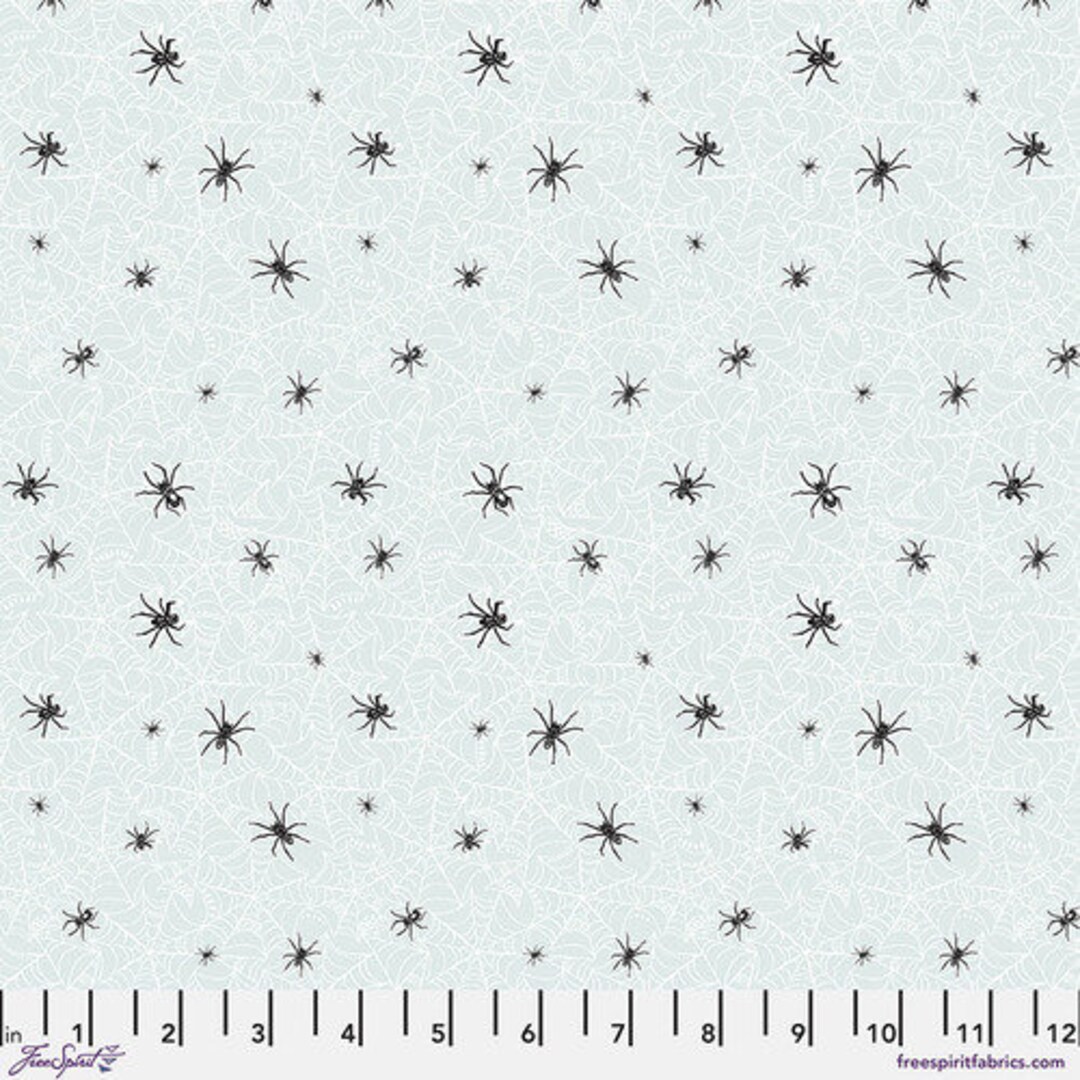 Spider Fabric by Half Yard, Spiders Printed Quilting Cotton, Halloween ...