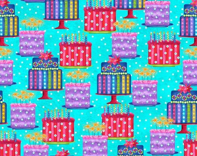 Cake Fabric by Half Yard, Birthday Cake Print Fabric, Birthday Quilting ...