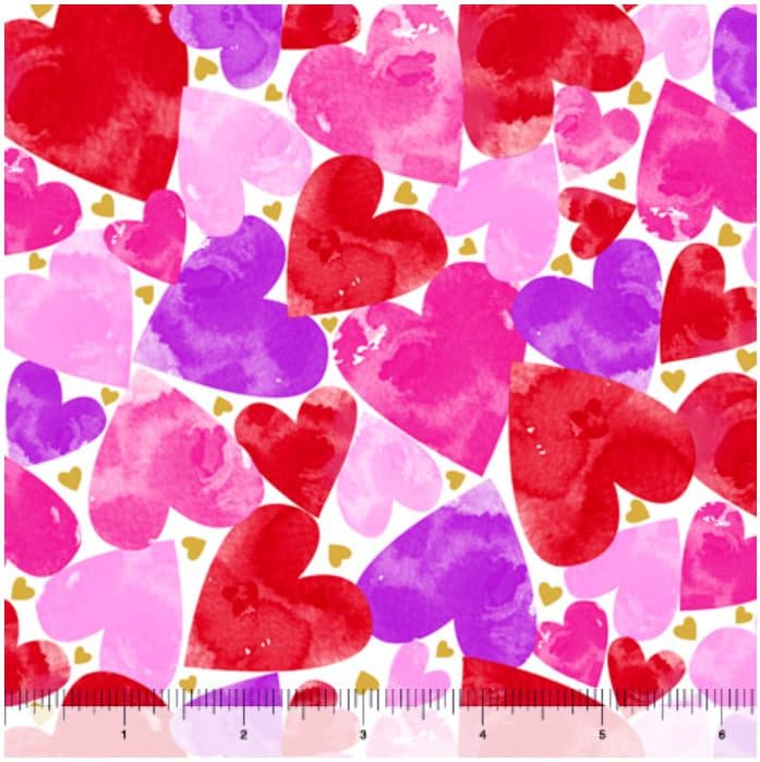 Heart Fabric by Half Yard Love Fabric Heart Printed Quilting | Etsy