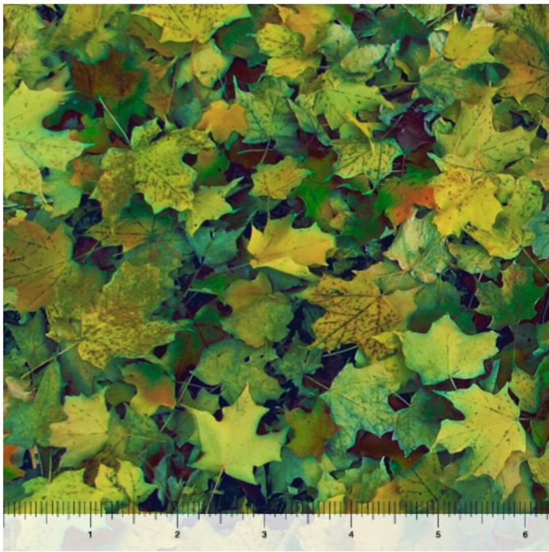 Plant Fabric by Half Yard, Fall Leaves Cotton, Leaf Quilting Cotton ...