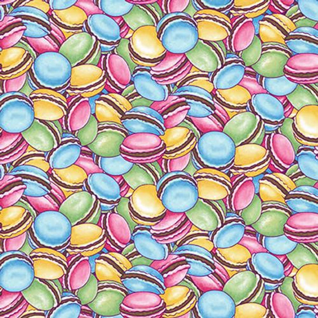Macrons Fabric by Half Yard, Macron Print Fabric, Macarons Quilting ...