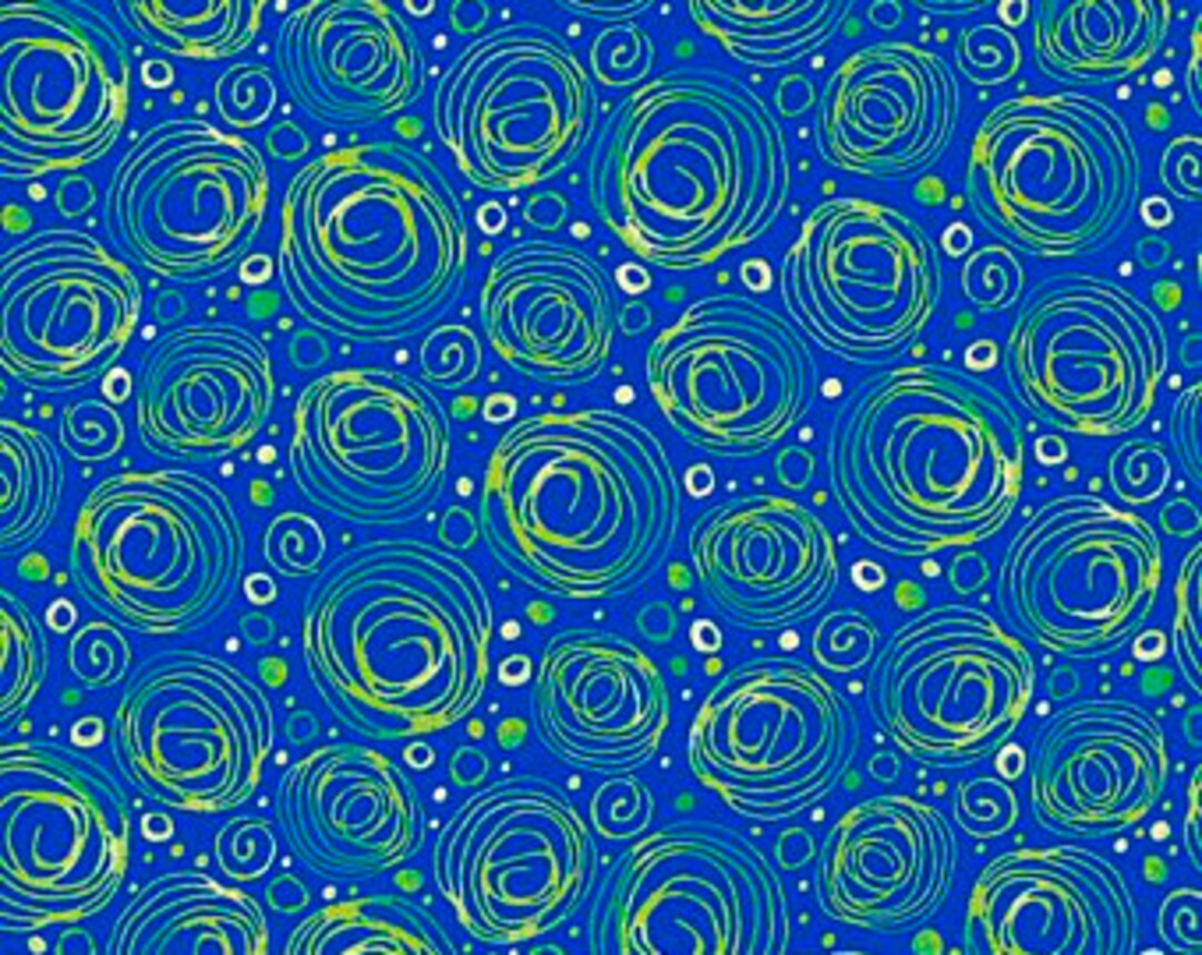 Swirl Fabric by Half Yard, Blue Swirls Quilting Cotton, Blue Blender ...