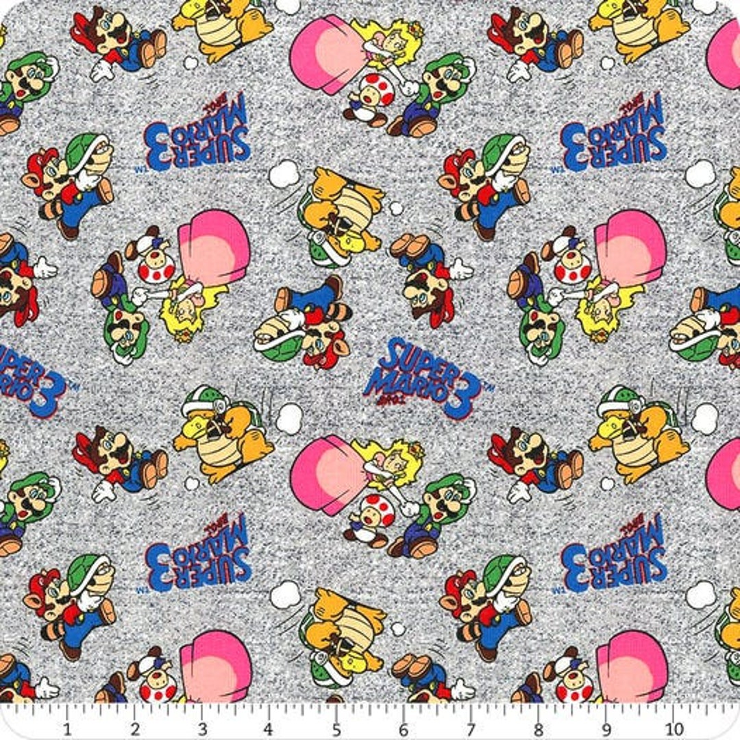 Nintendo Fabric by Half Yard, Children Fabric, Printed Quilting Cotton ...
