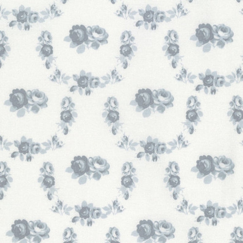 Grey Floral Fabric by Half Yard, Flower Cotton, Trellis Quilting Cotton ...