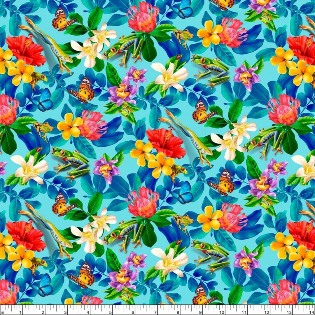 Frog Fabric by Half Yard, Children Fabric, Printed Quilting Cotton ...