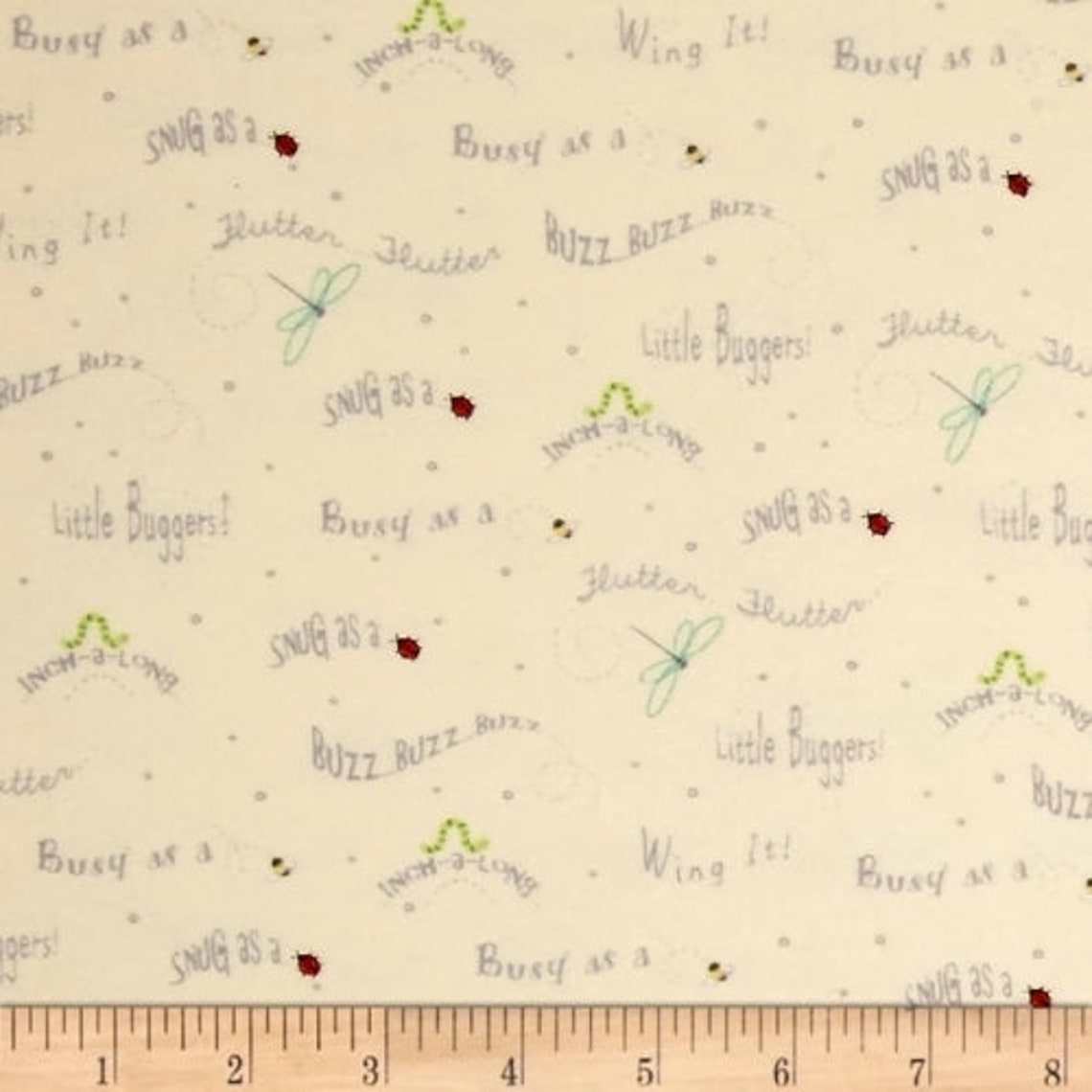 Bugs Fabric by Half Yard Insect Fabric Beetle Printed | Etsy