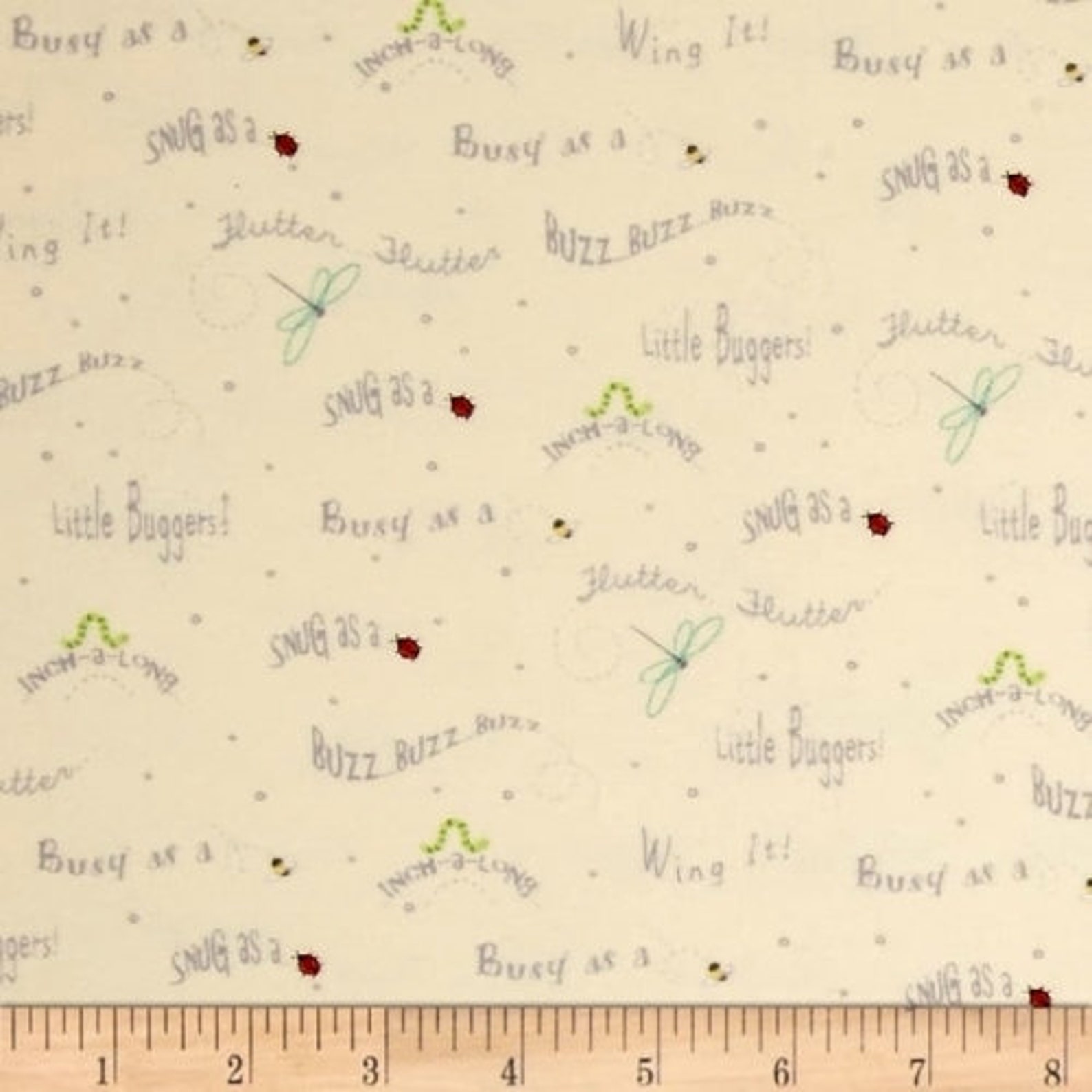 Bugs Fabric by Half Yard Insect Fabric Beetle Printed | Etsy