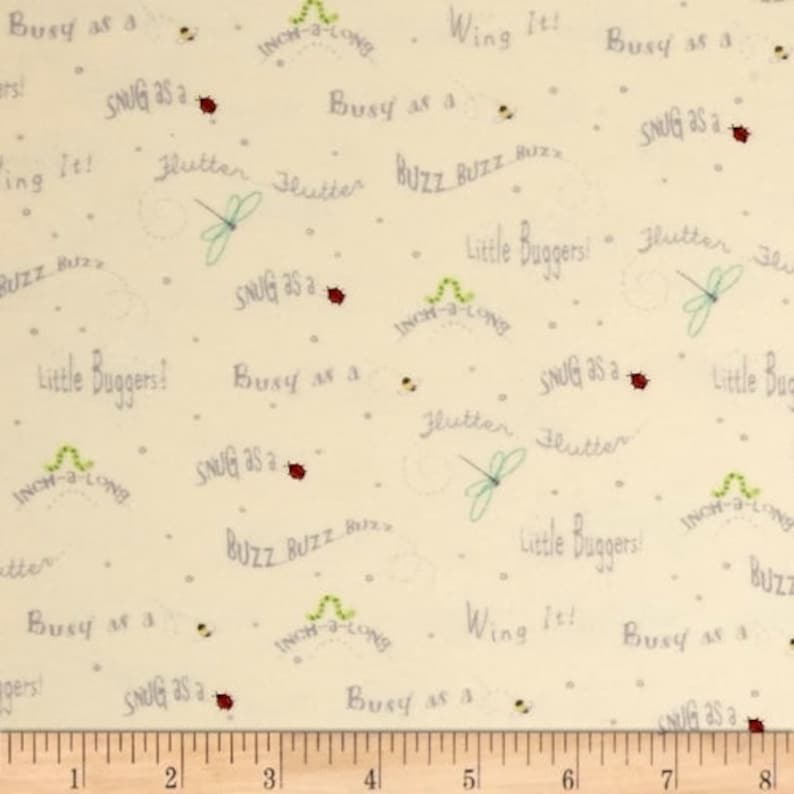 Bugs Fabric by Half Yard Insect Fabric Beetle Printed | Etsy
