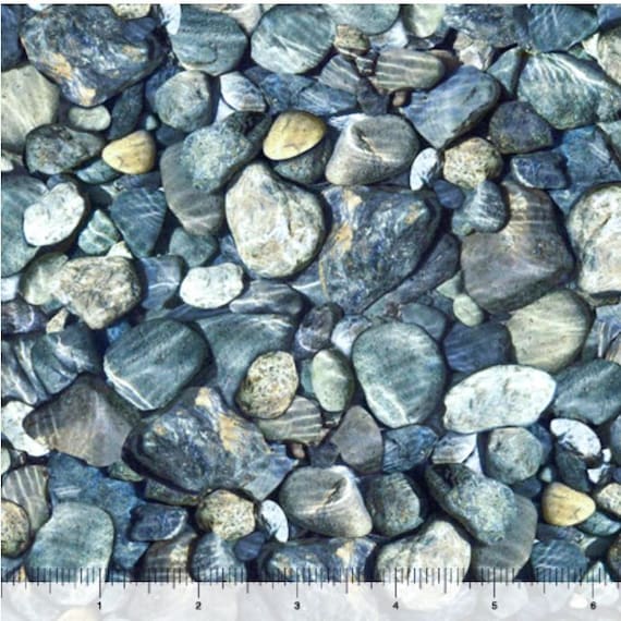 Rock fabric by half yard stones print fabric printed | Etsy