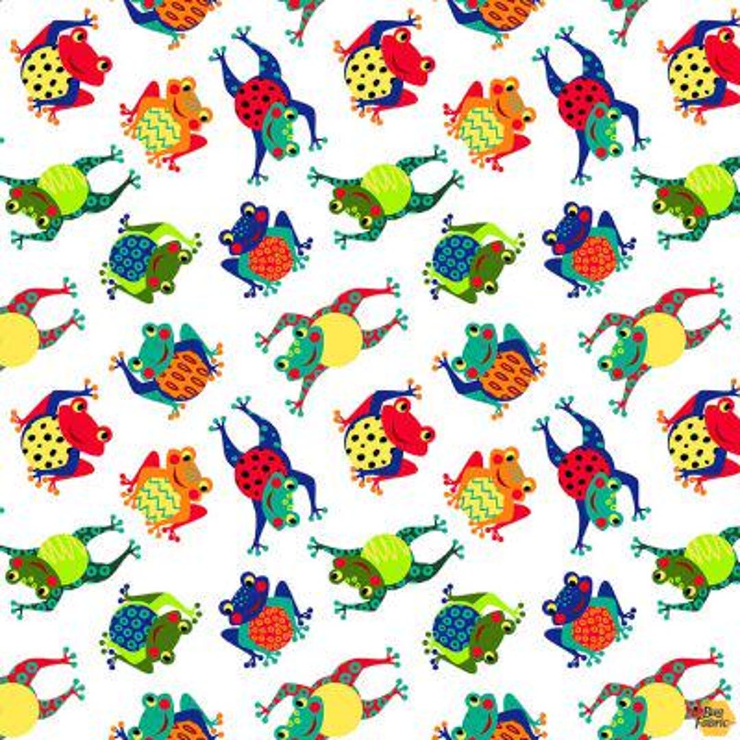 Frog Fabric by Half Yard, Children Fabric, Printed Quilting Cotton ...